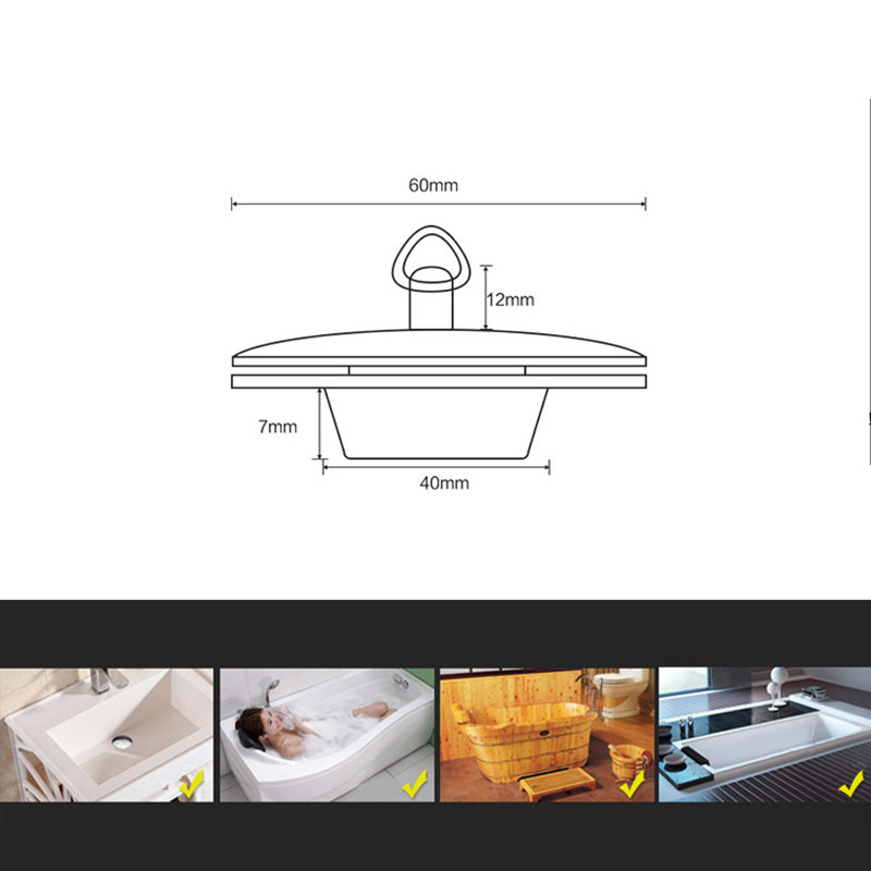 Chrome Copper Bath Plug with Chain Basin Sink Universal Bathtub ...