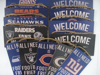 Licensed NFL Fan Creations Football Wood Wall Hanging Decor Welcome ...