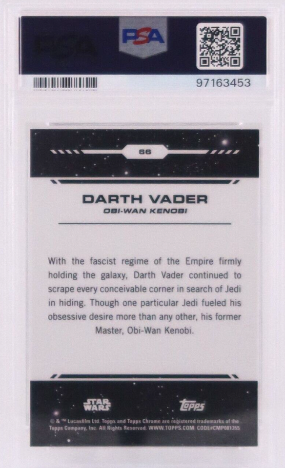 2024 TOPPS CHROME STAR WARS DARTH VADER RED BLASTER RAYWAVE REFRACTOR ...