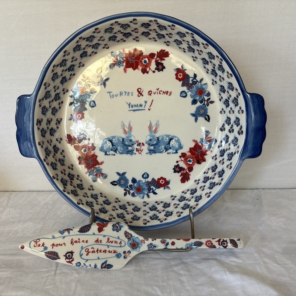 Anthropologie NATHALIE LETE Pie Dish & cake server BIBELOT French ...