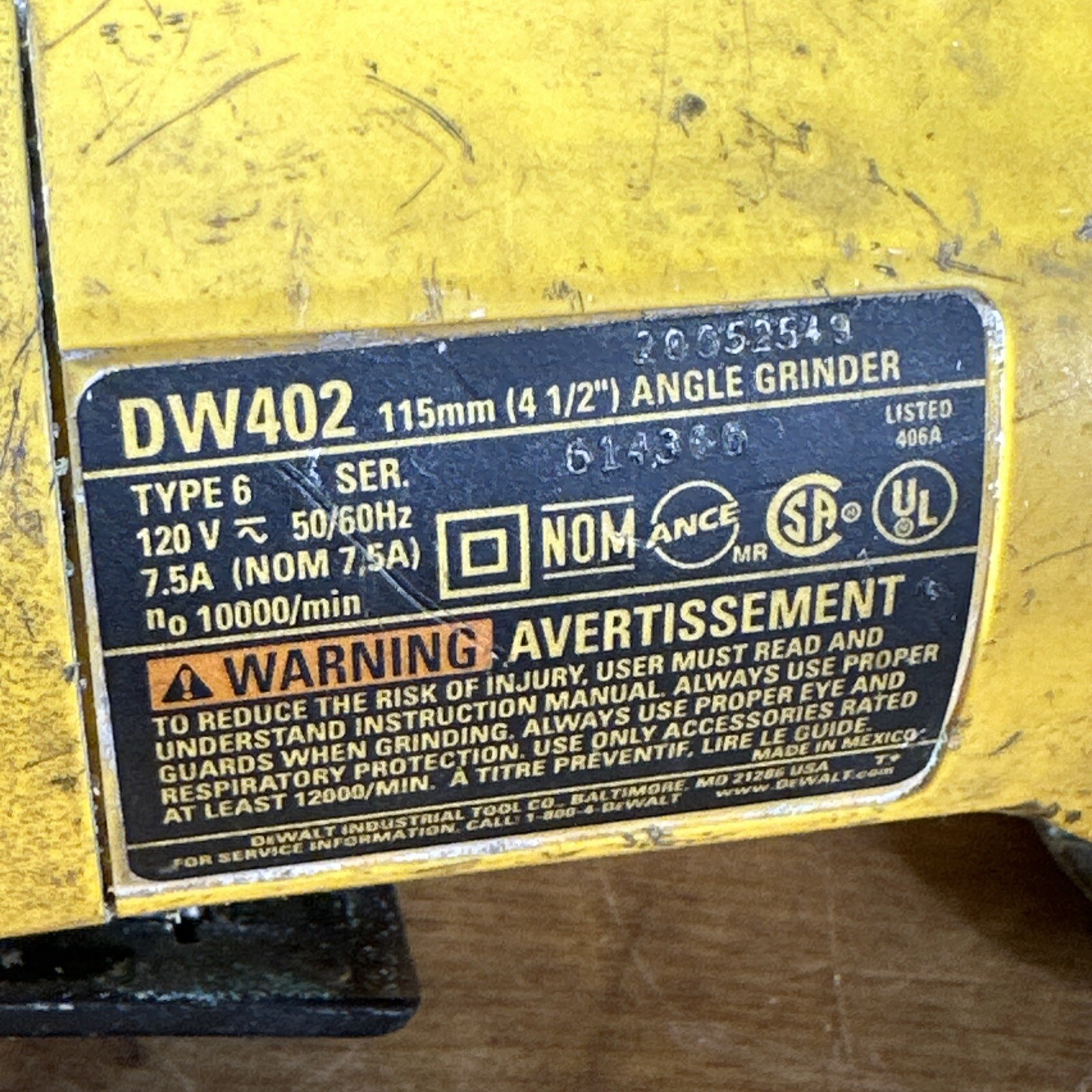 DEWALT DW402 4-1/2" Angle Grinder Corded for sale online | eBay