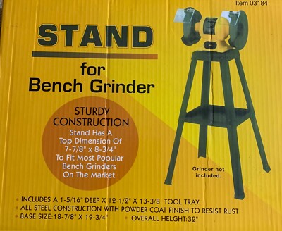 Universal Bench Grinder Stand With Tool Tray Steel Work Bench Buffer ...