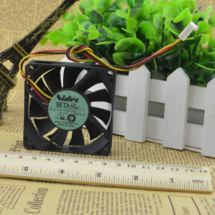 1 pcs Nidec D07R-12T2S4A MR 7015 7CM 12V 0.10A 3 Wire Dual Ball Cooling ...