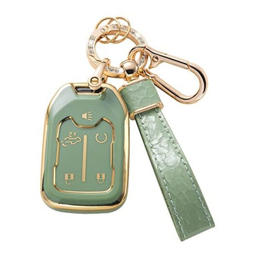 Compatible for GMC Key Fob Cover with Leather Lanyard, Car Key Case ...