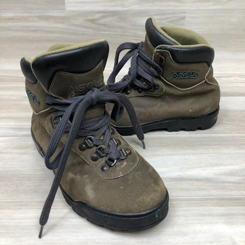 ASOLO Womens Brown Leather Lace Up Hiking Boots Size 5.5 NO INSOLES | eBay
