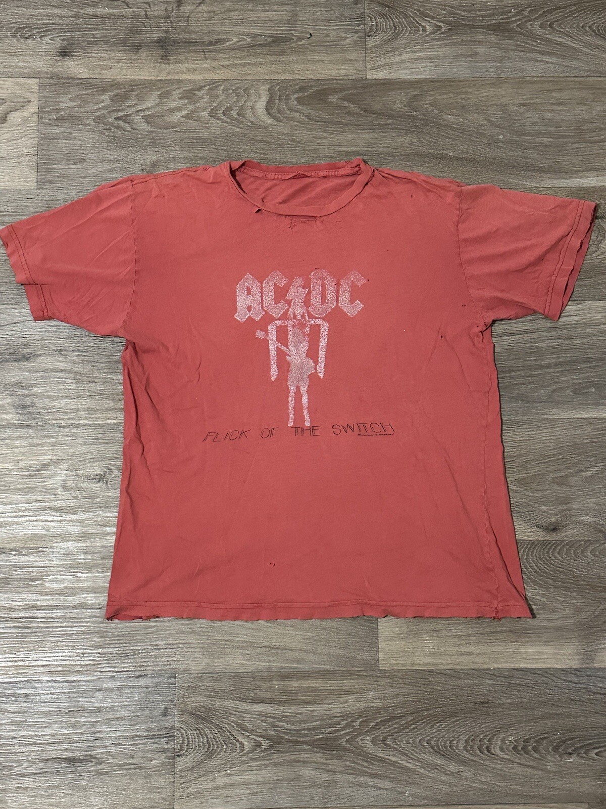 VINTAGE THRASHED AC/DC FLICK OF THE SWITCH SHIRT - Gem