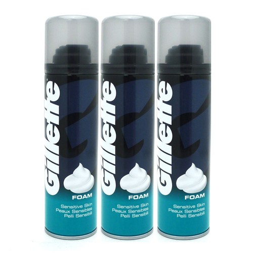 3 x Gillette Classic Sensitive Skin Shaving Foam 200ml 7702018980932 | eBay