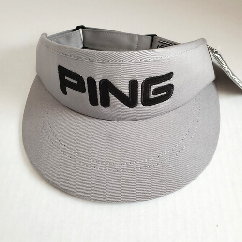Ping Golf Visor Classic Adjustable Strap-Back Grey w/ Black Logo ...