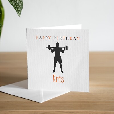 Personalised Handmade Gym Birthday Card Dad Husband Son Brother ...