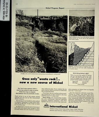 1956 International Nickel Mining Vintage Print AD 8111 | eBay