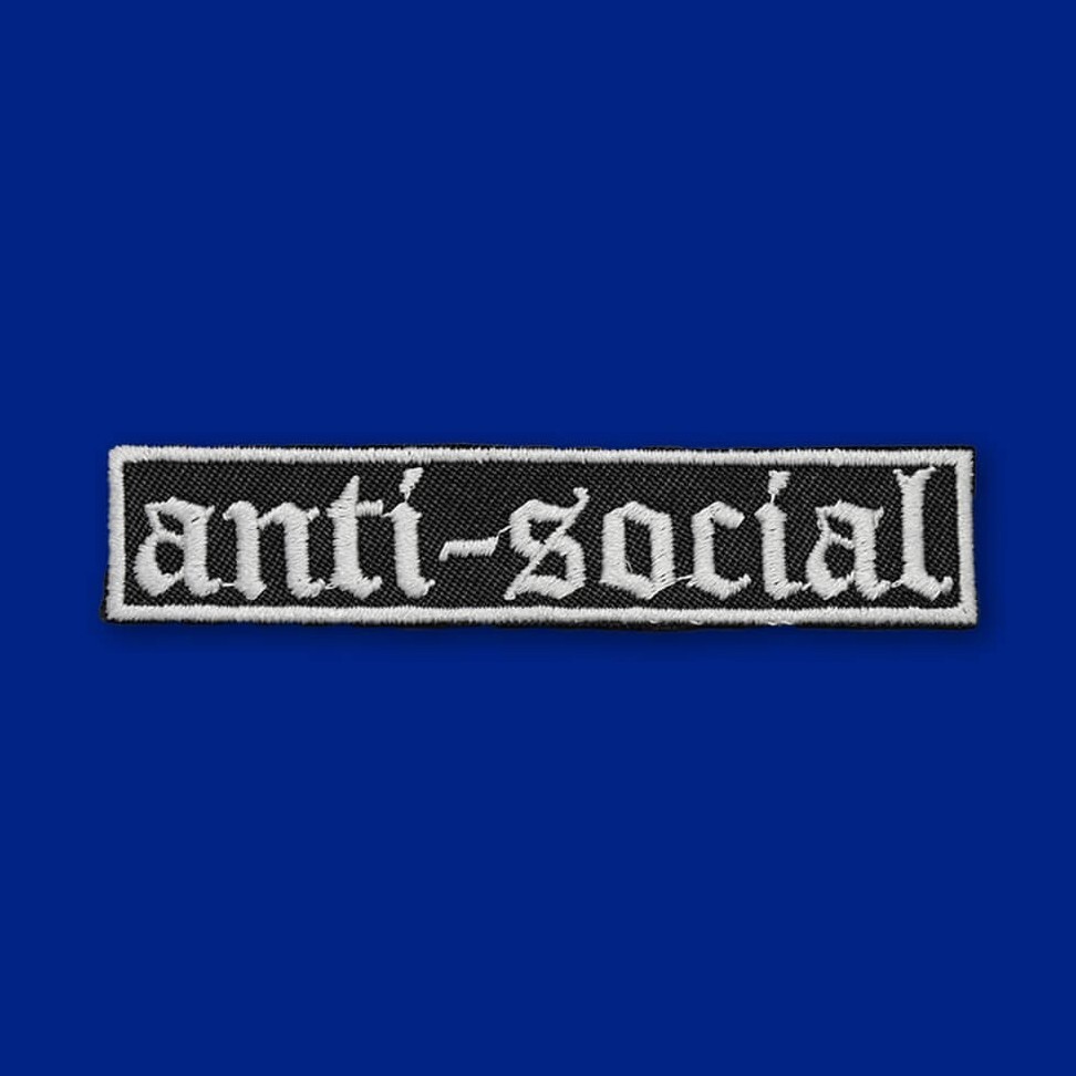 ANTI-SOCIAL Iron On Patch: black antisocial loner introvert emo goth ...