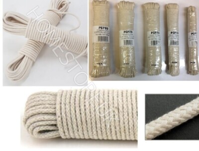 4MM STRONG COTTON ROPE PULLEY CLOTHES LINE TWINE JUTE HANK TRADITIONAL ...