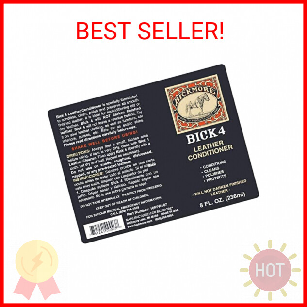 Bick 4 Leather Conditioner and Leather Cleaner 8 oz - Will Not Darken ...