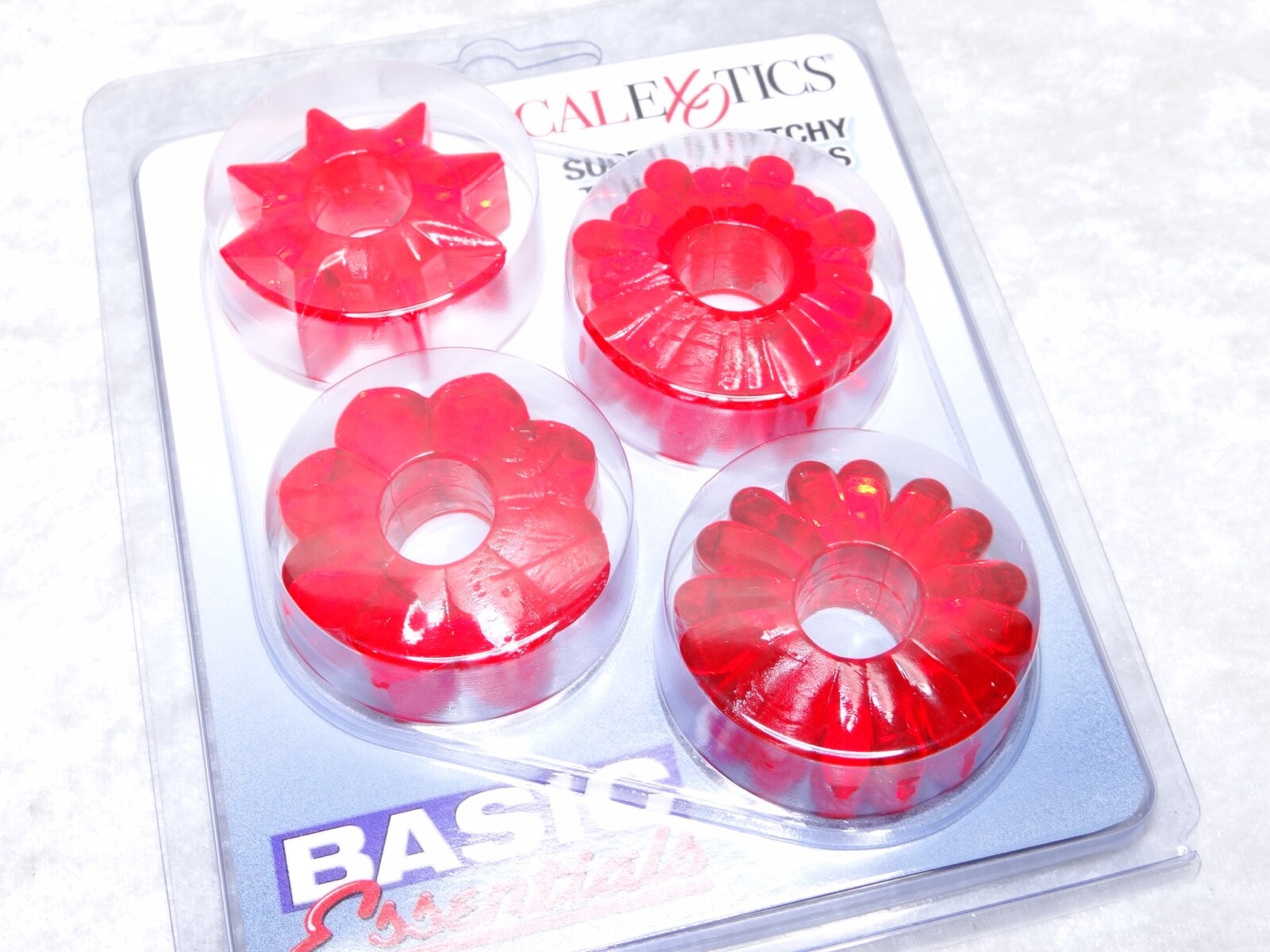 Basic Essentials Super Stretchy Rings Male Delay Prolong Enhancer Rings ...