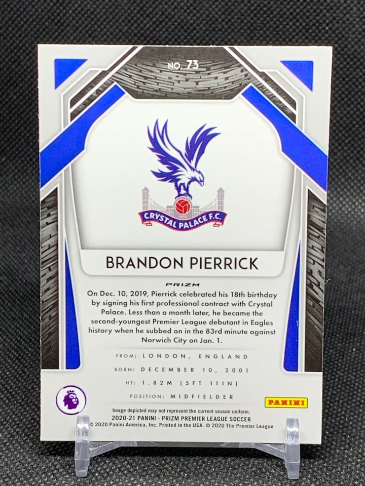 2020-21 Panini Prizm EPL Pink Ice #73 BRANDON PIERRICK Crystal Palace ...