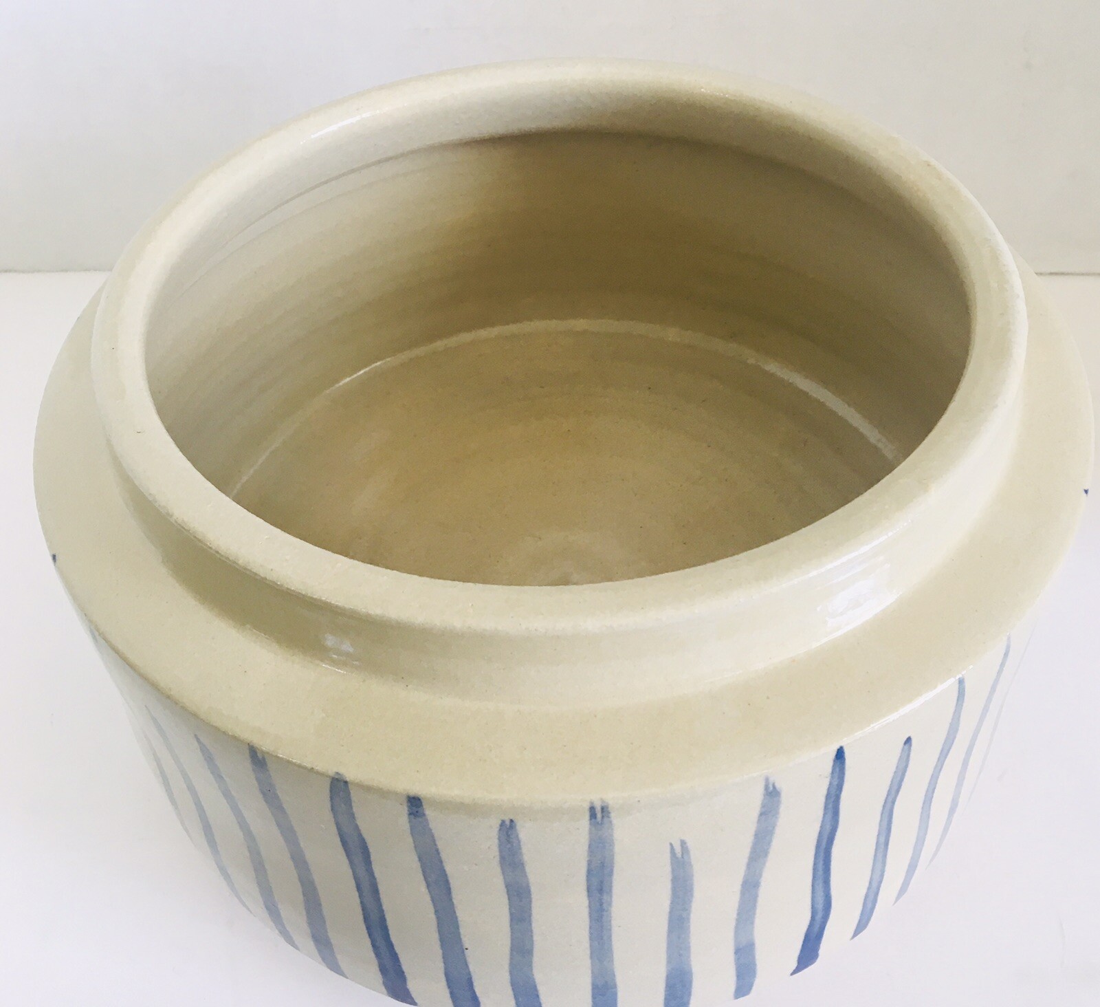 Red Wing Stoneware Planter for Room & Board 10.75" x 6.5" Blue Stripe ...