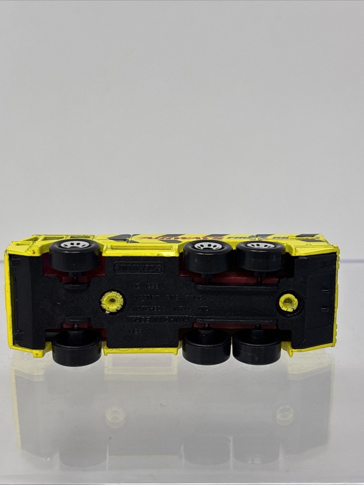 Vintage Matchbox Airport Fire Truck Airport Fire Rescue Yellow Red ...