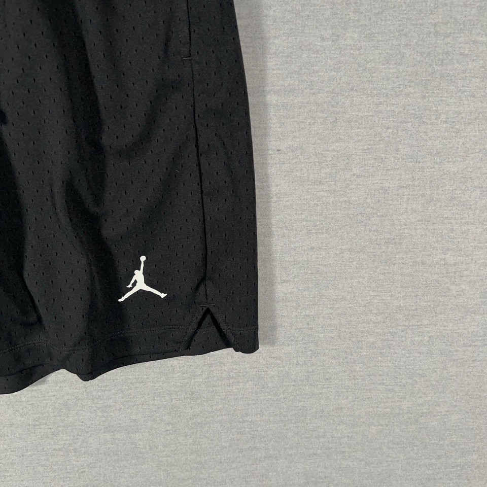 Nike Air Jordan Shorts Mens XL Black Dri-Fit Mesh Graphic Basketball ...