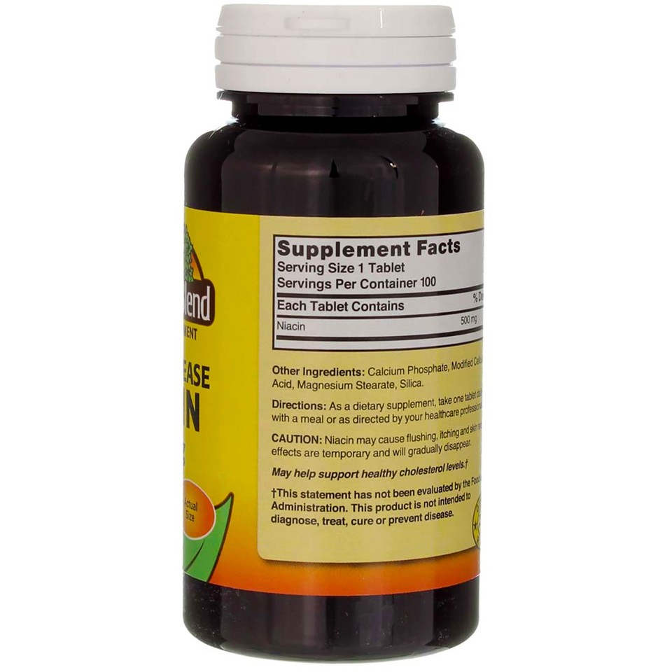 3 Pack Nature's Blend Niacin Timed Release Tablets, 500 mg, 100 Ct | eBay