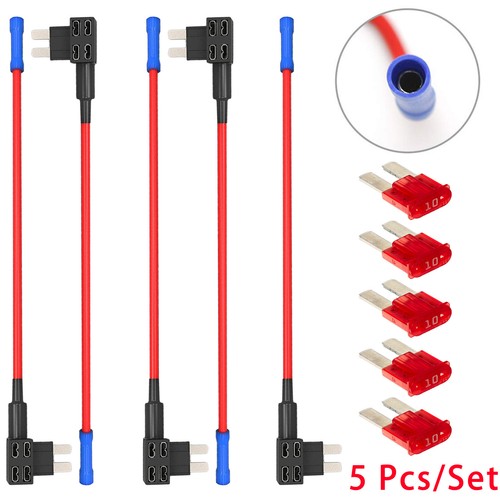 5Pcs 10A Micro2 APT ATR Blade Fuse Holder Car Add a Circuit Fuse TAP ...