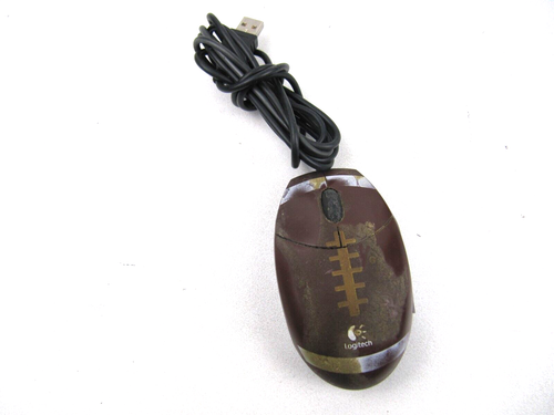 LOGITECH MOUSE OPTICAL USB WIRED CORDED M-UV55A FOOTBALL SHAPED CABLE ...