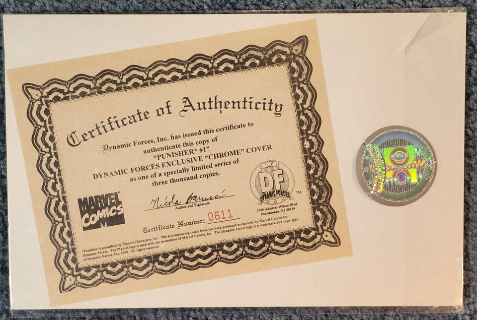 Punisher #1 Marvel Knights 2000 Dynamic Forces COA #611/3000 - Sealed ...