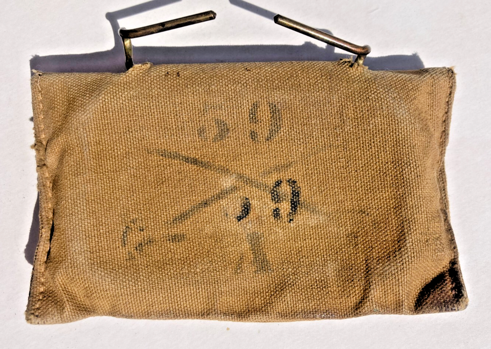 WW1 US Army Military M1904 Carlisle Bandage First Aid Pouch Pea Green ...