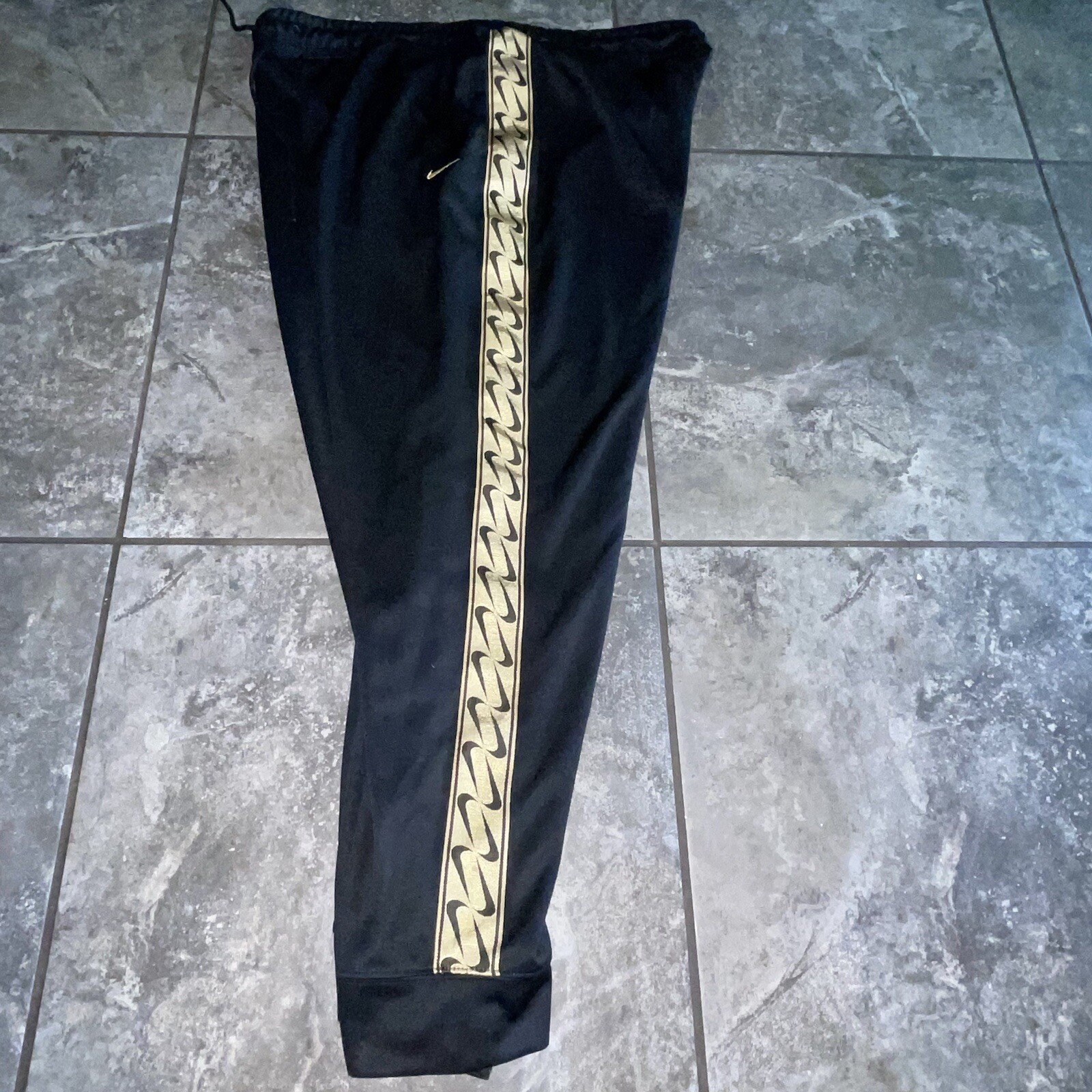NIKE Sportswear GOLD Stripe Swoosh Logo Jogger Pants … - Gem