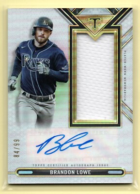 2021 Topps Triple Threads JUMBO Brandon Lowe #/99 AUTO JERSEY - RAYS | eBay