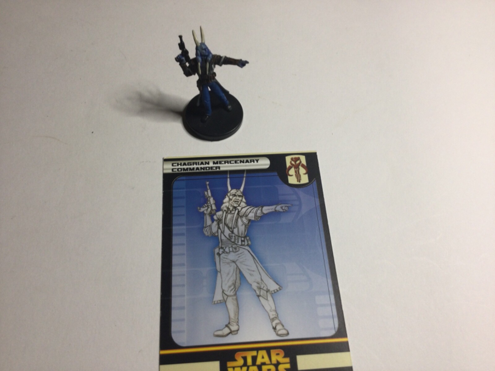 Chagrian Mercenary Commander (promo) Star Wars Miniature with stat card ...