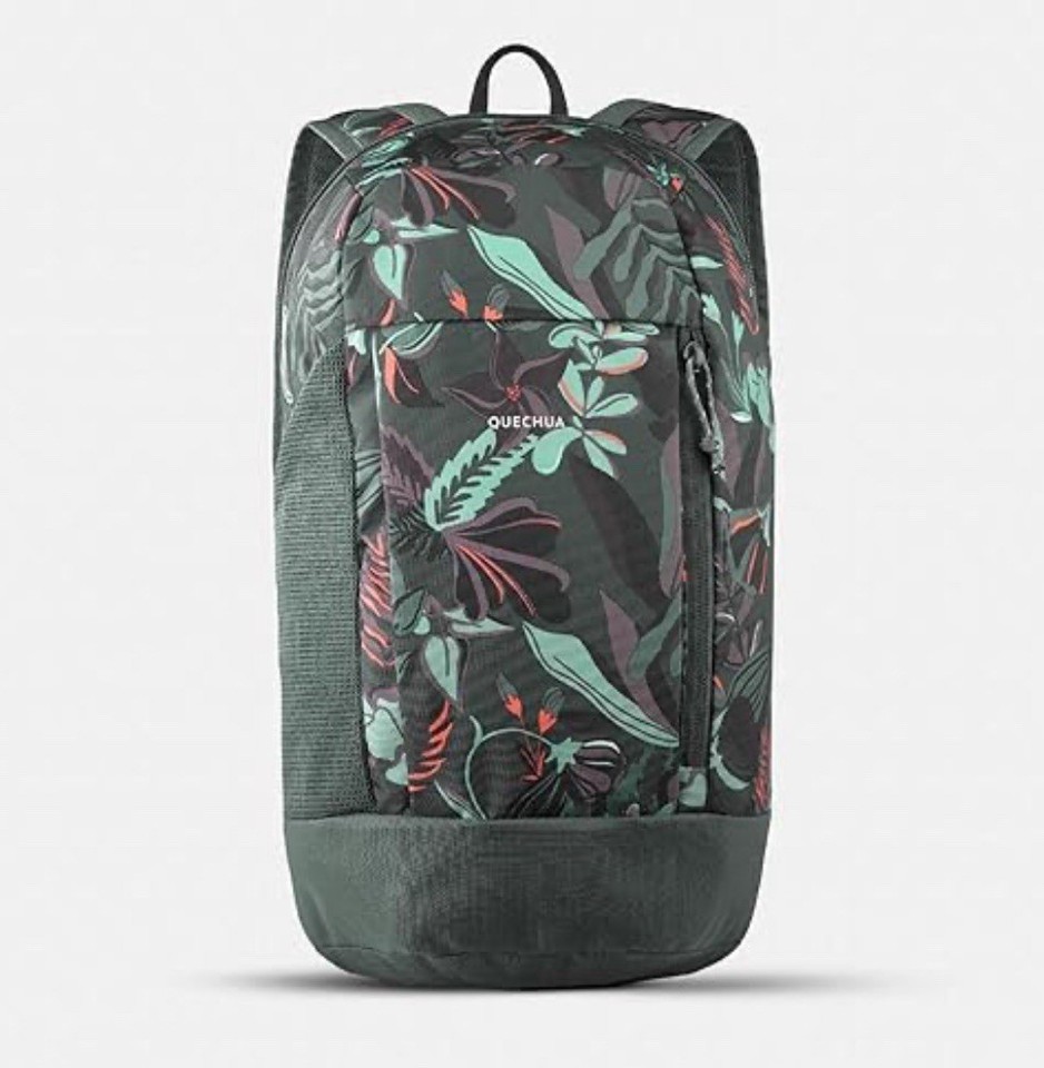 QUECHUA Small Mountain Hiking Sports Backpack 10L Graphic Green Arpenaz ...