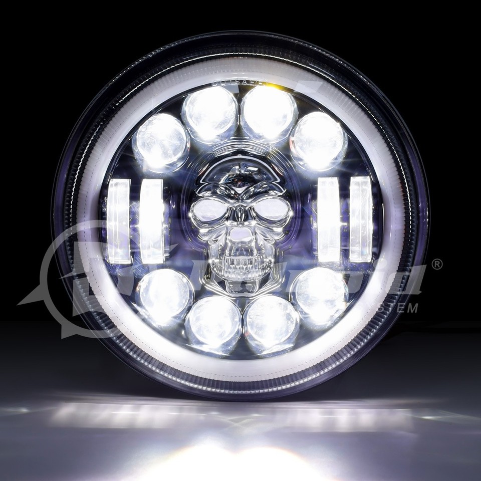 For AC Shelby Cobra 1962-1973 7" inch Round LED Headlights DRL Hi/Lo ...