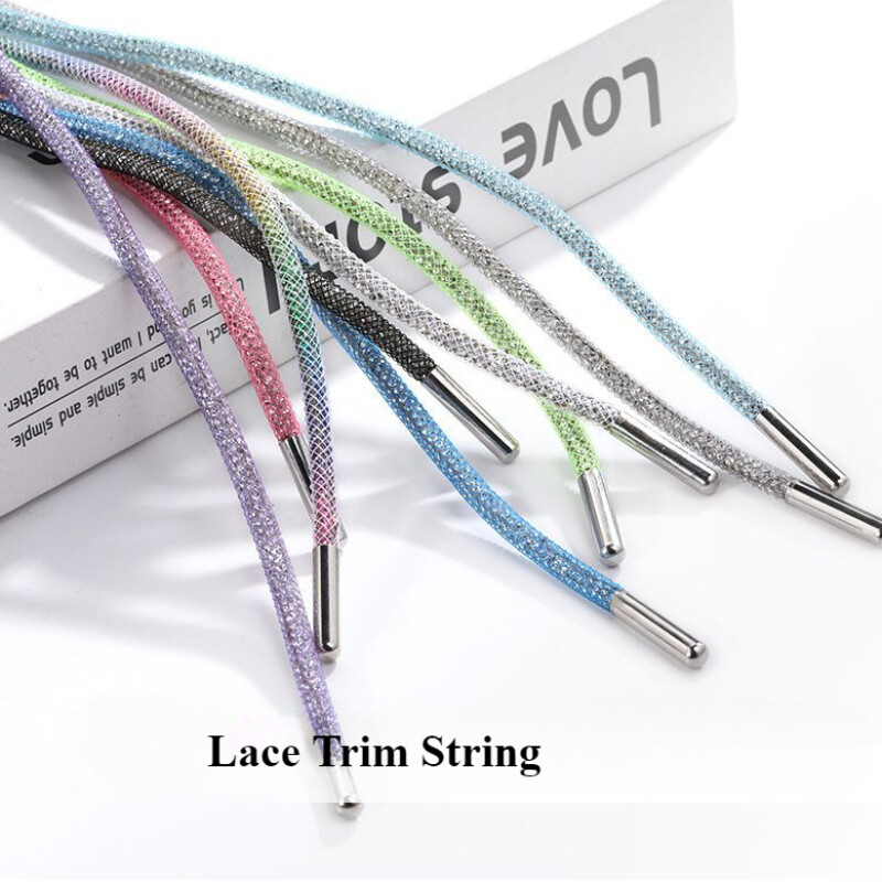 2pcs Rhinestone Shoe Laces Hoodie String Mesh Rope Replacement ...