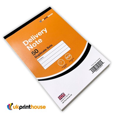 Duplicate Delivery Note Book NCR Carbonless Record Pad 50 Sets UK PRINT ...
