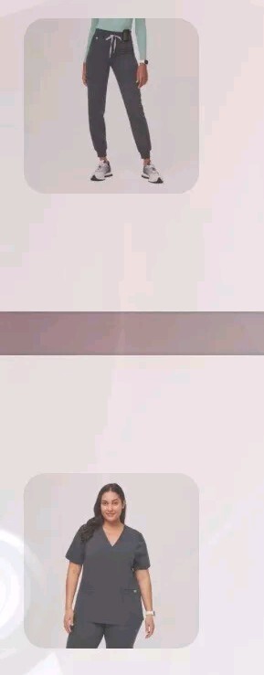 Figs scrubs women set, Dark Harbor (Gray) High-waisted joggers petite-L ...