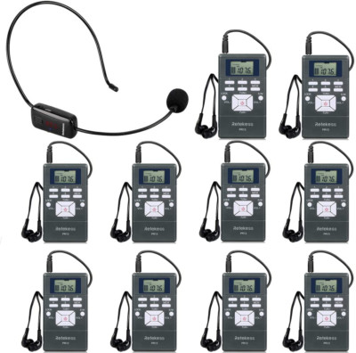 Church Sound Translation System 1 PC FM Transmitter Headset 10 PC Radio ...