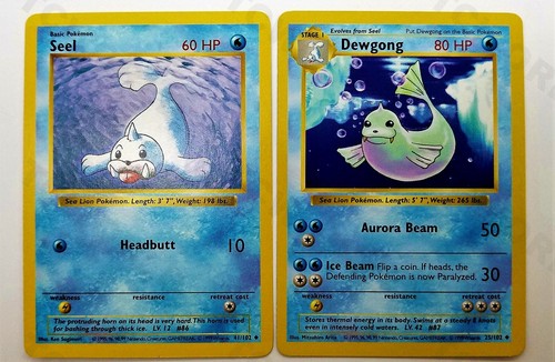 Pokémon TCG Shadowless Set 25/102 "Seel & Dewgong" LP-NMint | eBay