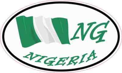 5X3 Oval NG Nigeria Flag Sticker Vinyl Travel Vehicle Flags Cup Decal ...