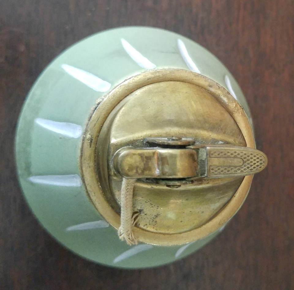 Vintage Midcentury Winfield Table Lighter Sage Olive Green Porcelain | eBay