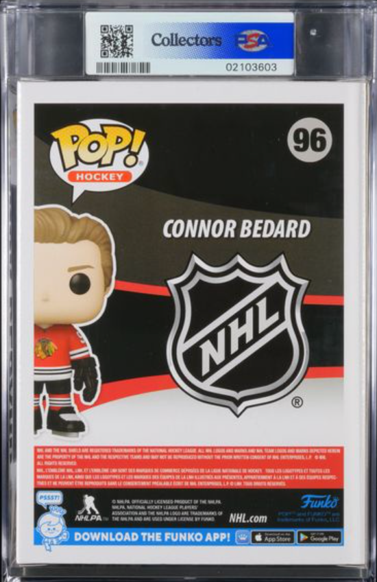 Connor Bedard "Chicago Blackhawks" Hockey 96 Funko Pop! PSA 10 GEM MINT ...