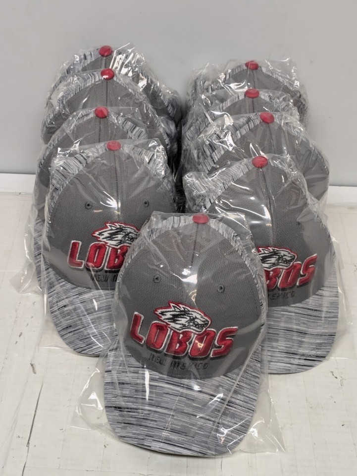 New Mexico Lobos Hat Baseball Dad Snapback BallCap Gray Red Logo OSFM ...