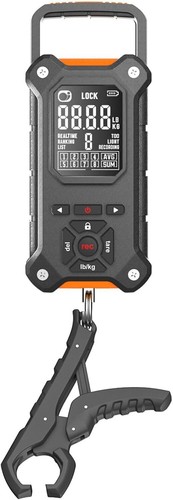 Digital Fishing Scale with Lip Gripper, 50 lbs, Hook & Clamp, 8 Bins | eBay