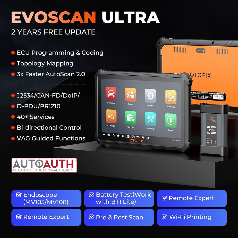 OTOFIX EvoScan Ultra Car Diagnostic Scanner J2534 ECU Programming ...