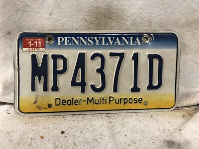 2011 Pennsylvania Dealer-Multi Purpose License Plate | eBay