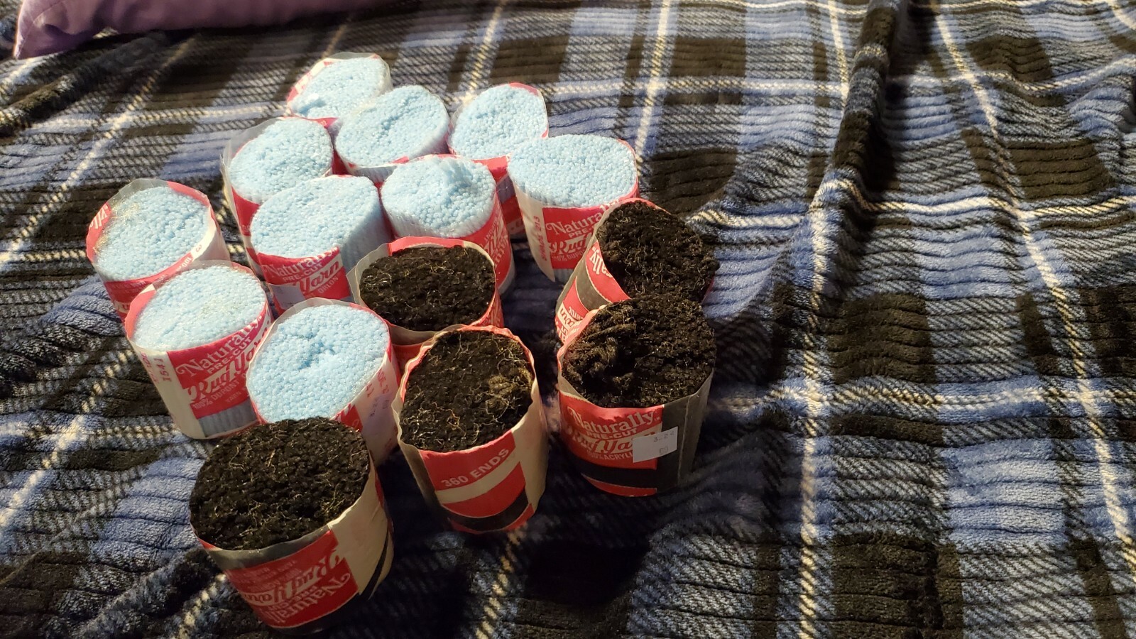 Lot of 16 naturally pre cut rug yarn Latch Hook Rug Yarn. 2 Colors 360 ...