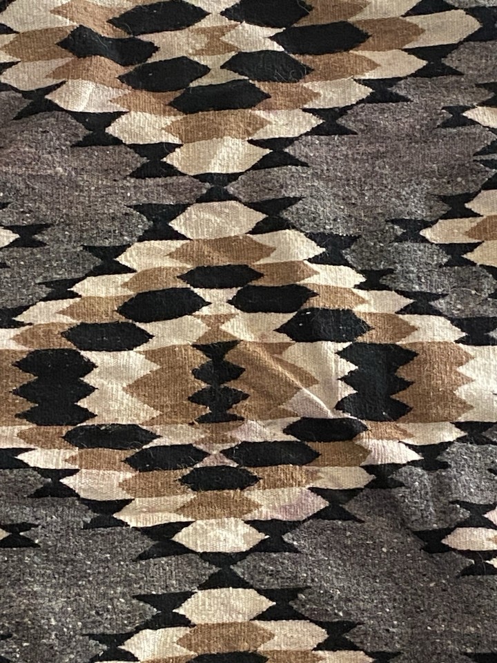 Navajo Native American Two Grey Hills Rug Woven Wool Tapestry 43x27 ...
