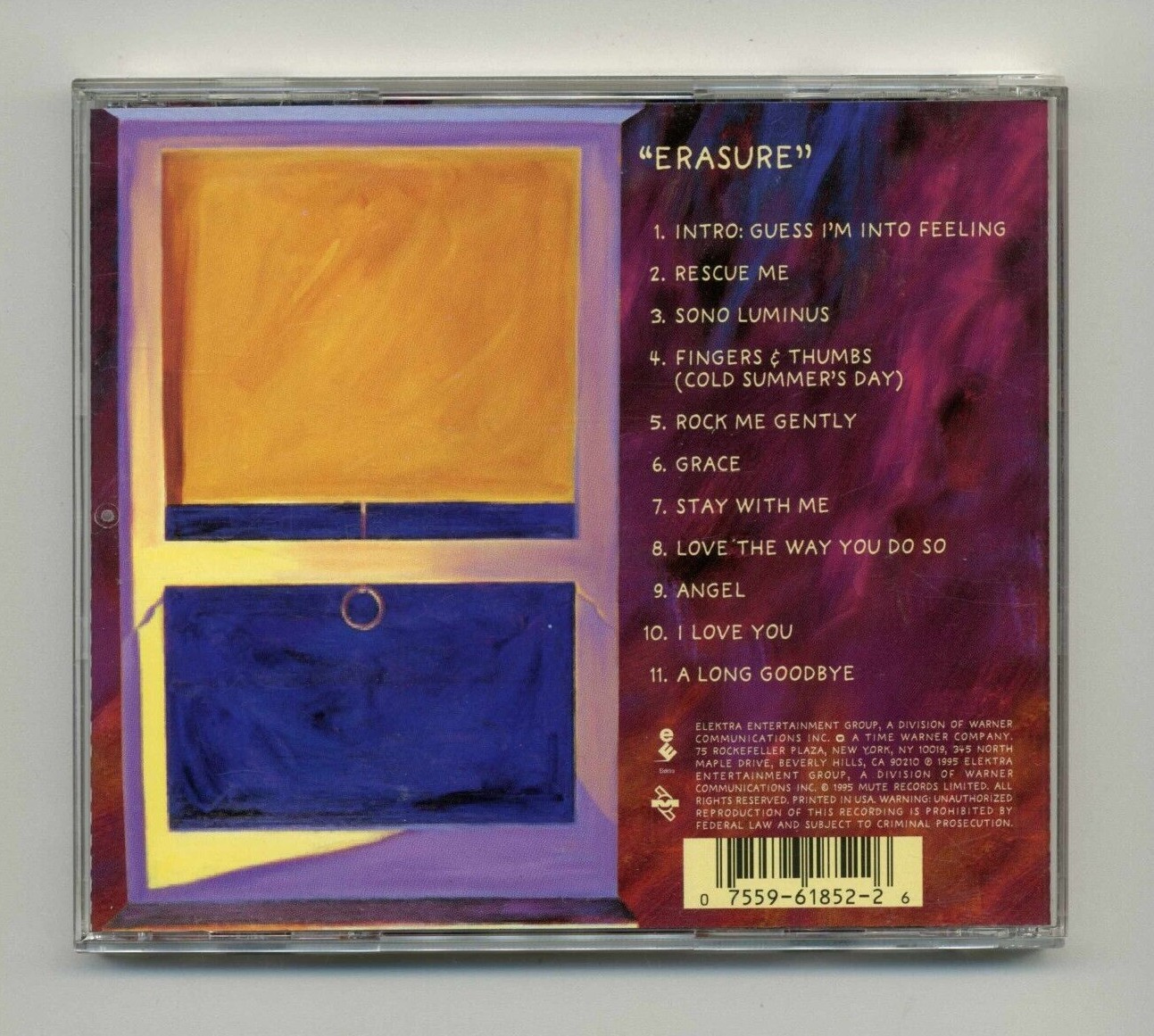 ERASURE - Self Titled / Promo CD / 1995 Elektra 61852-2 | eBay