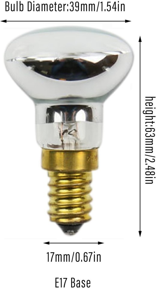 4 Pack Lava Lamp Bulb 120V R39 E17 30W Reflector Type Bulb,Glitter ...