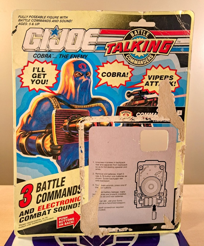 GI JOE TALKING BATTLE COMMANDERS COBRA COMMANDER FULL FILE CARD 1992 G ...