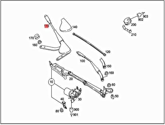 Mercedes-Benz 1718200844 Genuine OEM Wiper Arm for sale online | eBay